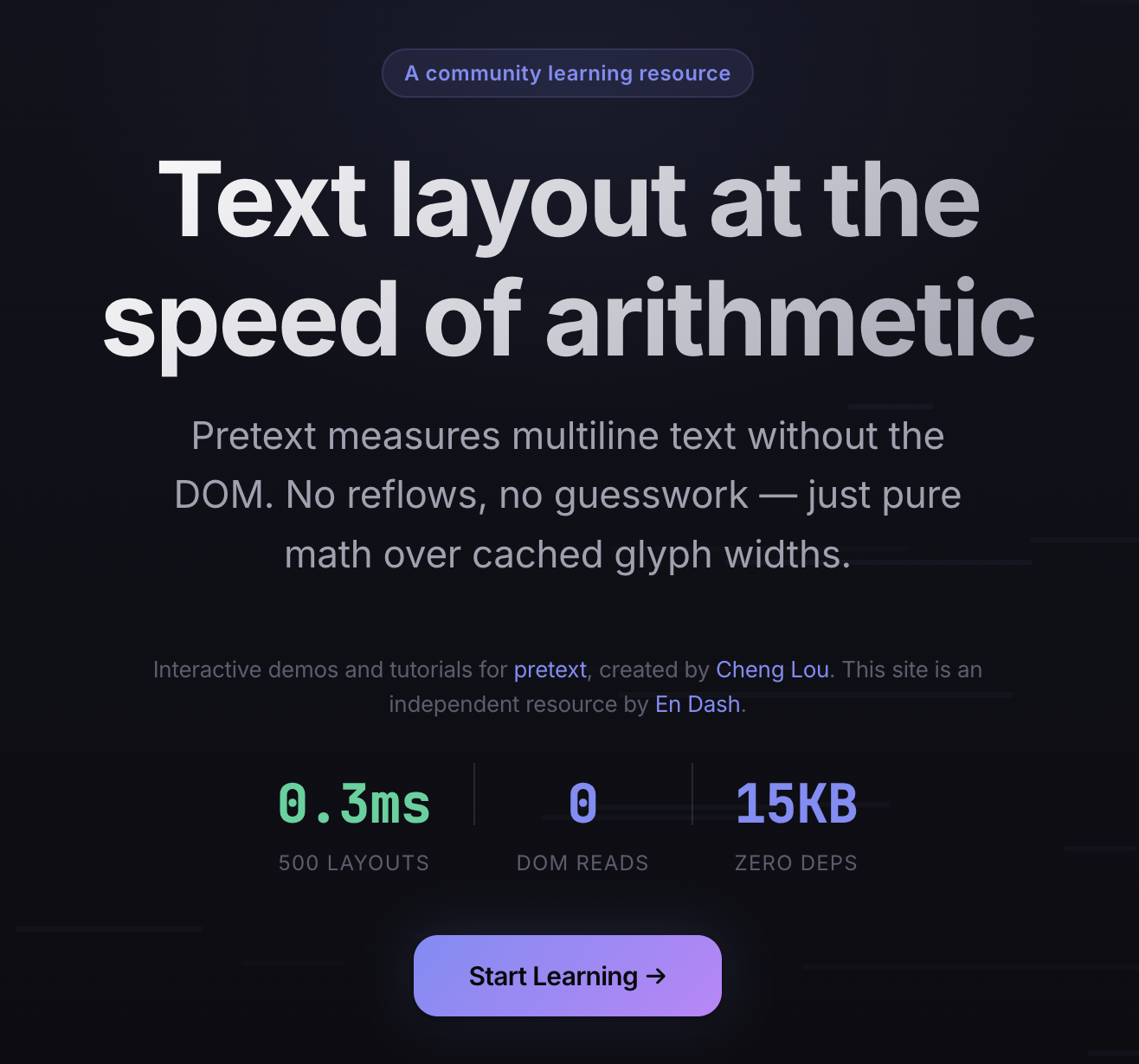 Learn Pretext.js — JavaScript Text Measurement Library Tutorials & Demos